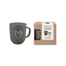 PPD Teetasse "Pure Heart" in Anthrazit - 350 ml - 52% | Gedeckter-tisch