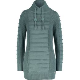 CR&Eacute;ATION L Damen Longpullover mit Struktur-Partien jade Gr&ouml;&szlig;e 40