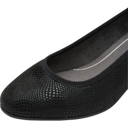 Jana Damen Pumps mit Reptil-Prägung schwarz Größe 42