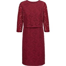 CRÉATION L Damen Spitzenkleid in Etui-Form dunkelrot Größe 40