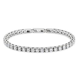 Tennisarmband Bruno Banani "Schmuck, Geschenk, Edelstahlarmband", edelstahlfarben, kristallweiß, kristallweiß, Armbänder, Damen, 19cm, Edelstahl, mit Zirkonia (synth.)