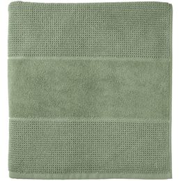 Saunatuch Schiesser "Turin in angesagter Reiskornoptik", grün, B:75cm L:200cm, Frottier, Frottier, Handtücher, Made in Green