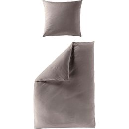Bettwäsche Bierbaum "4135", taupe, B/L: 155cm x 220cm, 1 Stk., 1 Stk., Jersey, B/L: 80cm x 80cm, 2 Stk., Jersey, Obermaterial: 50% Polyester, 25% Baumwolle, 25% Viskose, Bettwäsche, Jersey-Melange, 100 % Baumwolle, bügelfrei