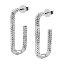 Paar Creolen Firetti "Schmuck Geschenk Silber 925 Ohrschmuck Ohrringe", silberfarben, kristallweiß, kristallweiß, Ohrringe, Damen, Silber 925 (Sterlingsilber), mit Zirkonia (synth.)