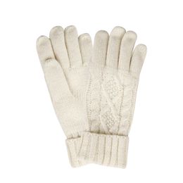 Strickhandschuhe Capelli New York, Damen, weiß (ivory, unifarben), Strick;wärmend, Materialmix, Zopfmuster, unifarben, Handschuhe, elegantes Zopfstrickmuster, Umschlag am Bündchen, Wollanteil