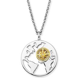 Kette mit Anhänger Engelsrufer "Aloha Bicolor, ERN-ALOHAWORLD-BIG", gold (silberfarben, gelbgoldfarben), Halsketten, Damen, Silber 925 (Sterlingsilber), L: 50 B: 1,42mm, B:1,42mm