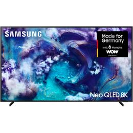 Samsung QLED-Fernseher "GQ75QN900FT QLED Mini LED-Fernseher", Energieeffizienz: G (A-G), schwarz, 75 ″, Fernseher, 8K AI Upscaling Pro & Glare Free, Metal Frame Design, Art Store