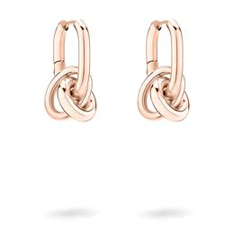 Paar Creolen Liebeskind Berlin "Schmuck Geschenk Edelstahl Ohrringe Modern Knot", rosa (roségoldfarben), Ohrringe, Damen, Edelstahl, Einhänger abnehmbar