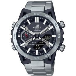 Smartwatch CASIO EDIFICE, silber (edelstahlfarben), Smartwatches, Solaruhr,Armbanduhr,Herrenuhr,Bluetooth,Stoppfunktion,Edelstahlarmband