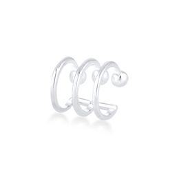 Single-Ohrhaken Elli "Ear Cuffs 3er Ohrklemme Kugel Trend 925er Silber", silber, Ohrringe, Damen, onesize, ohne Stein, Silber 925 (Sterlingsilber)