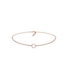 Collier Elli "Choker Anhänger Kreis Rund 925 Silber", rosa (rosegold), Halsketten, Damen, 38, ohne Stein, Silber 925 (Sterlingsilber), L: 38