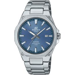 Quarzuhr CASIO EDIFICE, silber (blau, silberfarben), Armbanduhren, Herren, Armbanduhr,Herrenuhr,bis 10bar wasserdicht,Saphirglas,Edelstahlarmband