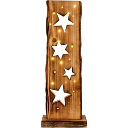 Näve NÄVE LED Gartenleuchte "LED-Holz-Weihnachtsleuchte Sternemotiv, Weihnachtsdeko aussen", beige (natur), H: 60cm, Leuchten, incl. 23x LEDs 2800K,incl. Batteriefach mit Timerfunktion (6on/18off)