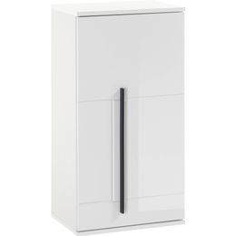 Hängeschrank Inosign "Cantara, Badschrank in Hochglanz Weiß, Hängeschrank im modernen Design", weiß (weiß, weiß hochglanz), B:45cm H:85cm T:35cm, FSC-zertifizierter Holzwerkstoff, MDF, Schränke, Bad-Hängeschrank, mit schwarzen Griffen, ausreichend Stauraum