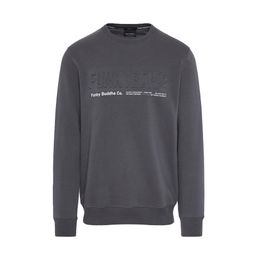 Funky Buddha Sweatshirt Herren Gr&ouml;&szlig;e L dunkelgrau / wei&szlig;