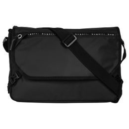 Messenger Bag Bugatti "BLANC DELIGHT", Damen, Gr. B/H/T: 38cm x 24cm x 9cm onesize, schwarz, Kunstfaser, unifarben, Taschen