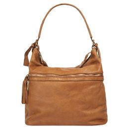 Shopper Samantha Look, Damen, Gr. B/H/T: 34cm x 32cm x 16cm onesize, braun (cognac), Leder, vintage, Taschen, echt Leder, Made in Italy