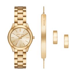 Quarzuhr Michael Kors "SLIM RUNWAY", gelbgoldfarben, Armbanduhren, Damen, Armbanduhr, Damenuhr, Edelstahlarmband, Ideal auch als Geschenk