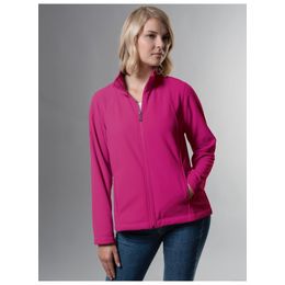 Fleecejacke TRIGEMA "TRIGEMA Taillierte Fleecejacke", Damen, Gr. L, magenta, 100% Polyester, Jacken