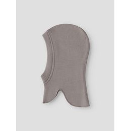 Schlupfmütze name it "NBNWILLIT WOOL BALACLAVA NOOS", Damen, Gr. 40/44, grau (satellite), Strick, Wolle, unifarben, Mützen, aus reiner Merinowolle
