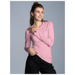 Longsleeve TRIGEMA "TRIGEMA Langarmshirt", Damen, Gr. L, lilie, 95% Baumwolle, 5% Elastan, Basic, Shirts