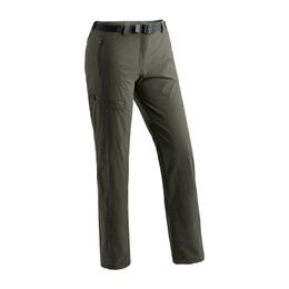 Outdoorhose Maier Sports "Lulaka Winter", Damen, Gr. 34, Normalgrößen, grün (olivgrün), 90% Polyamid, 10% Elasthan, Hosen, Damen Winter Wanderhose, Funktionshose mit Netzinnenfutter