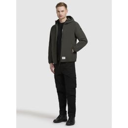 Anorak Khujo "HAMZA", Herren, Gr. L, grün (dunkelgrün), Web, 100% Polyester, unifarben, regular fit hüftlang, eingesetzt elastischer Bund, Jacken
