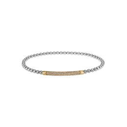 Armband Firetti "Schmuck Geschenk Silber 925 Armschmuck Armkette Kugelkette", gold (silberfarben, gelbgoldfarben, kristallweiß, kristallweiß), Armbänder, Damen, 18cm, Silber 925 (Sterlingsilber) Silikon, Silber 925 (Sterlingsilber), Silikon, mit Zirkonia (synth.)