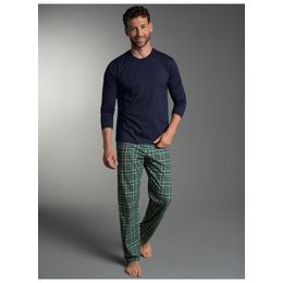 Schlafanzug TRIGEMA "TRIGEMA Pyjama im Karo Style", Herren, Gr. S, efeu, 100% Baumwolle, Homewear-Sets