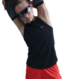 Lauftop Nike "W NK SWIFT DF TANK TOP", Damen, Gr. L, schwarz, reflective silv, Obermaterial: 88% Polyester, 12% Elasthan, Tops