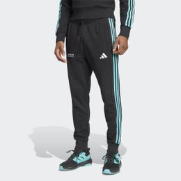 Sporthose adidas Performance "MER DNA PNT M", Herren, Gr. L, N-Gr, schwarz-weiß (schwarz, weiß), Obermaterial: 100% Baumwolle, Hosen, Mercedes AMG Männer Motorsport