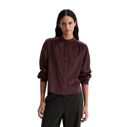 Marc O'Polo MARC O'POLO Damen Langarmbluse "aus Organic-Cotton-Viskose-Mix"schwarz cherry, Gr. 46, unifarben, Obermaterial: 79% Baumwolle, 21% Lyocell, Blusen