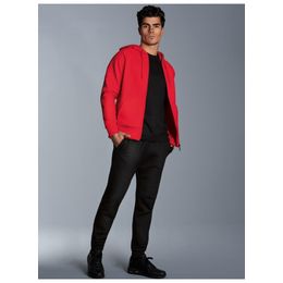 Freizeitanzug TRIGEMA "TRIGEMA Jogginganzug mit Kapuze und Reißverschluss", Herren, Gr. L, rot (vulcano), 70% Baumwolle, 30% Polyester, Sportanzüge