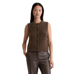Marc O'Polo Strickweste MARC O'POLO "aus Wolle-Alpakawolle-Mix", Damen, Gr. L, shaded braun melange, Obermaterial: 64% Wolle (Schafwolle), 28% Alpaka, 8% Polyester, unifarben, regular fit, Westen