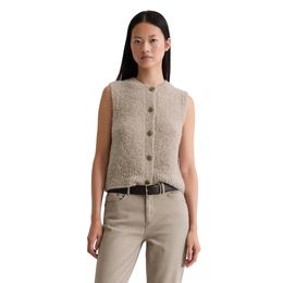 Marc O'Polo Strickweste MARC O'POLO "aus Wolle-Alpakawolle-Mix", Damen, Gr. L, chalky mauve melange, Obermaterial: 64% Wolle (Schafwolle), 28% Alpaka, 8% Polyester, unifarben, regular fit, Westen