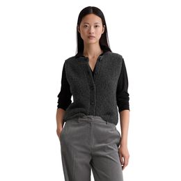 Marc O'Polo Strickweste MARC O'POLO "aus Wolle-Alpakawolle-Mix", Damen, Gr. L, rocky grau melange, Obermaterial: 64% Wolle (Schafwolle), 28% Alpaka, 8% Polyester, unifarben, regular fit, Westen