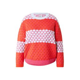 Pieces Curve Pullover 'PCJANEL' Damen Gr&ouml;&szlig;e 6XL/7XL hellblau / dunkelorange / pastellpink