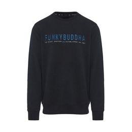 Funky Buddha Sweatshirt Herren Gr&ouml;&szlig;e L blau / schwarz / wei&szlig;