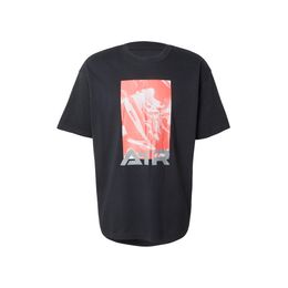 Nike Sportswear T-Shirt 'Air' Herren Gr&ouml;&szlig;e M silbergrau / knallrot / schwarz
