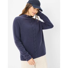 Strickpullover Brax "Style LEA", Damen, Gr. 34, dunkelblau, Strick, 63% Baumwolle, 30% Polyamid, 5% Wolle, 2% Elasthan, Pullover