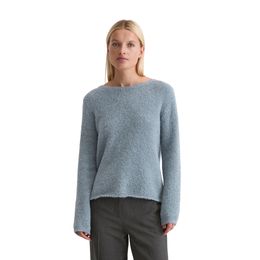 Marc O'Polo MARC O'POLO Damen Strickpullover "aus Schurwolle-Alpakawolle-Mix"slate blau, Gr. XXL, unifarben, Obermaterial: 42% Schurwolle, 25% Polyacryl, 19%