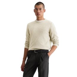 Marc O'Polo Rundhalspullover MARC O'POLO "aus gesprenkeltem Tweedgarn", Herren, Gr. L, gray silk, Obermaterial: 31% Wolle (Schafwolle), 29% Schurwolle, 20% Viskose, 20% Polyamid, unifarben, Rundhals, Pullover