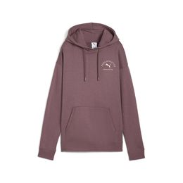 Kapuzensweatshirt Puma "CLASS RELAXED HOODIE FL", Damen, Gr. S, raisin, Fleece, Obermaterial: 66% Baumwolle, 34% Polyester, unifarben, relaxed fit normal, Rundhals, Sweatshirts