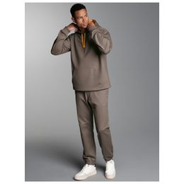 Freizeitanzug TRIGEMA "TRIGEMA Freizeitanzug in bequemer Sweat-Qualität", Herren, Gr. XXL, taupe, 70% Baumwolle, 30% Polyester, Basic, Sportanzüge