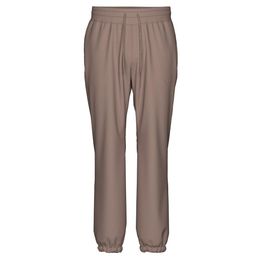 Jerseyhose TRIGEMA "TRIGEMA Jogginghose mit Bündchen", Herren, Gr. L, US-Größen, taupe, 70% Baumwolle, 30% Polyester, Hosen