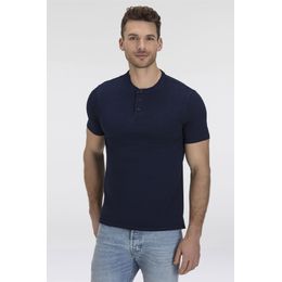 Levi's Henleyshirt LEVI'S, Herren, Gr. XXL, blau (true indigo), Jersey, Obermaterial: 100% Baumwolle, unifarben, regular fit normal, Rundhals, gerader Abschluss, Shirts, mit Logo Stickerei