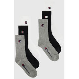 Tennissocken Champion, Damen, Gr. 35-38, schwarz-wei&szlig; (2x grau, 2x wei&szlig;, 2x schwarz), Obermaterial: 100% Baumwolle, Socken Tennissocken, f&uuml;r Erwachsene, sportlicher Stil, mit Logoschriftz&uuml;gen, elastisch