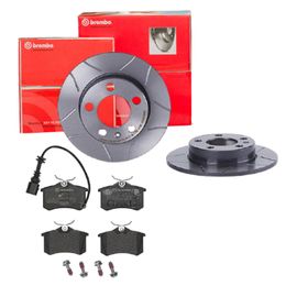 Brembo Bremsensatz-Hinterachse MAX LINE / STANDARD Bremsensatz, Scheibenbremse hinten rechts links Geschlitzt 230mm f&uuml;r SKODA VW (SVW) SEAT (FAW) AUDI