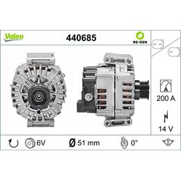 Valeo Generator REMANUFACTURED PREMIUM 14V 200A f&uuml;r MERCEDES-BENZ A000906282280 0009068504 A00090628220080 440685
