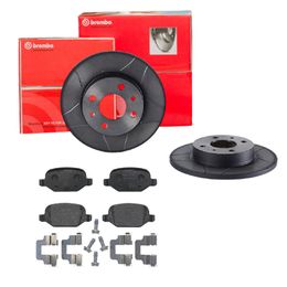 Brembo Bremsensatz-Hinterachse MAX LINE / STANDARD Bremsensatz, Scheibenbremse hinten rechts links Geschlitzt 240mm f&uuml;r ZASTAVA LADA ALFA ROMEO FIAT C